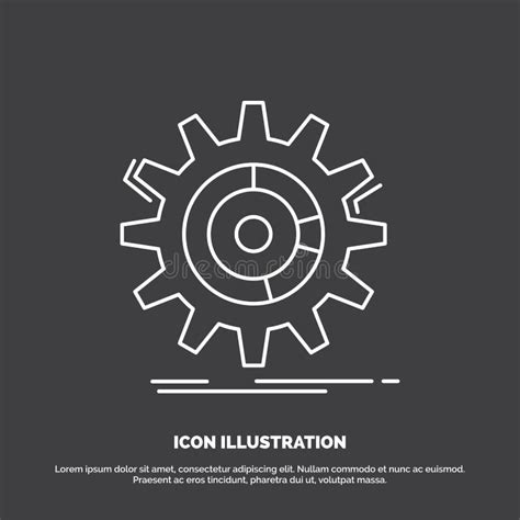 Setting Data Management Process Progress Icon Line Vector Symbol For Ui And Ux Website Or