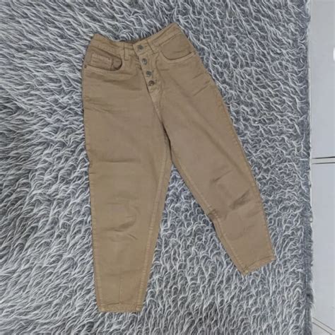 کمدا قیمت و خرید شلوار مام فیت کتان سایز 36 رنگ قهوه ای