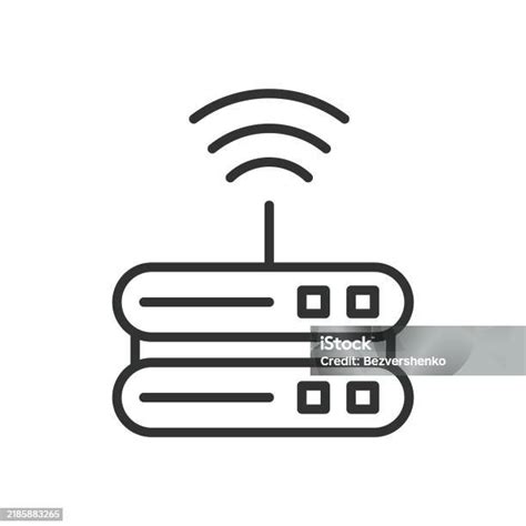 무선 서버 스토리지 Iot 라인 디자인의 아이콘 무선 서버 스토리지 Iot 연결성 클라우드 흰색 배경 벡터에 데이터 무선 서버 스토리지 Iot 편집 가능한 스트로크 아이콘