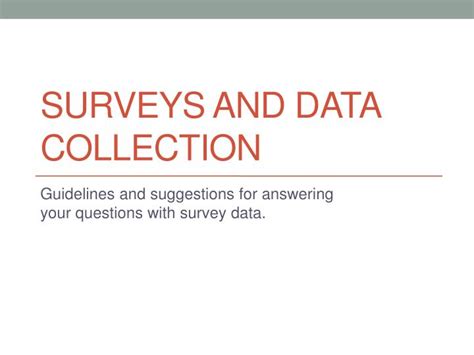 Ppt Surveys And Data Collection Powerpoint Presentation Free