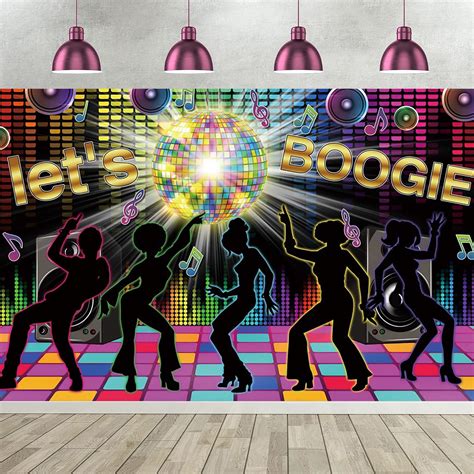 7x5ft Disco Backdrop Back To 60s 70s 80s 90s Lets Boogie Disco Dancing