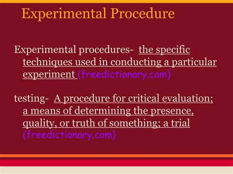 Ppt Experimental Procedure Powerpoint Presentation Free Download Id 2229572