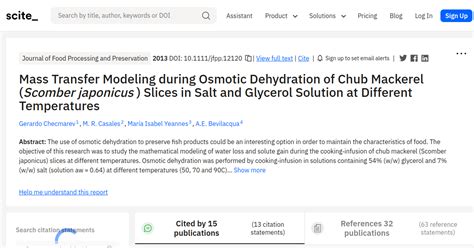Mass Transfer Modeling During Osmotic Dehydration Of Chub Mackerel Scomber Japonicus Slices