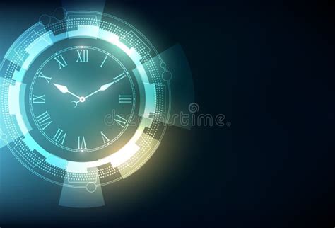 Vector Abstrac Technology Analog Clock Background Stock Vector
