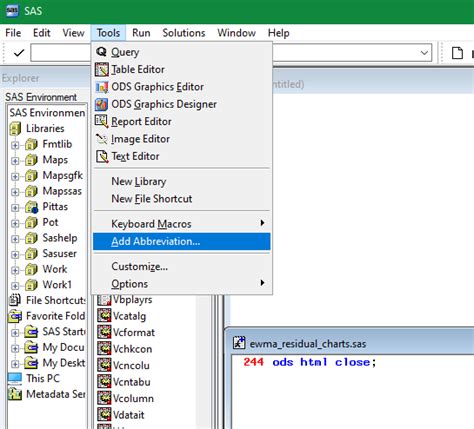 solved how to delete an abbreviation in the enhanced editor sas
