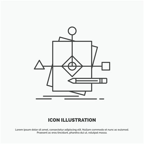 algorithm business foretelling pattern plan icon line vector gray