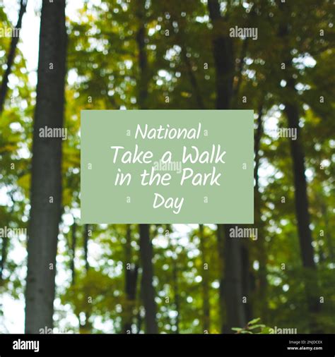 Composite Of National Take A Walk In The Park Day Text In Rectangle