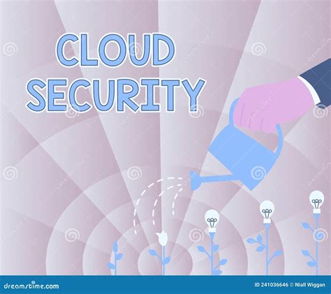 Conceptual Caption Cloud Security Word For Protect The Stored