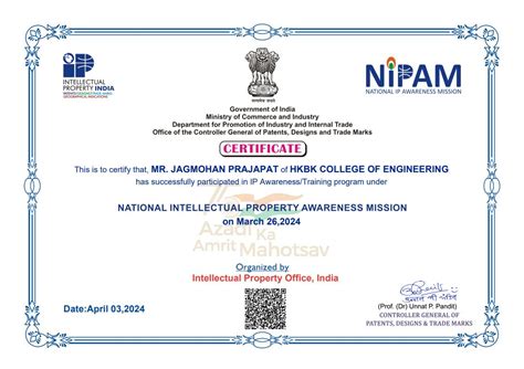 Jagmohan Prajapati On Linkedin Ipawarenes Nipam Intellectualpropertyindia