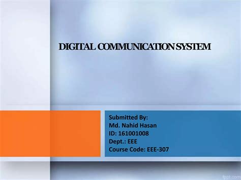 Digital Communication System Communication Theory Ppt Free Download