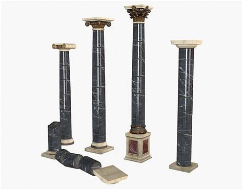 3d Model Columns Modular 01 Vr Ar Low Poly Cgtrader