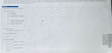 Solved Minimum Requirements What Is The Cost What Are The