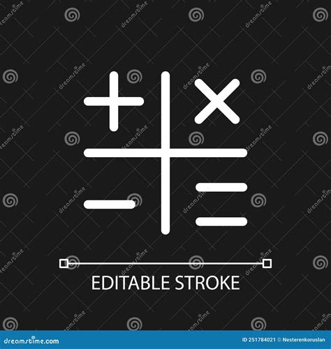 Calculation Pixel Perfect White Linear Ui Icon For Dark Theme Stock Vector Illustration Of
