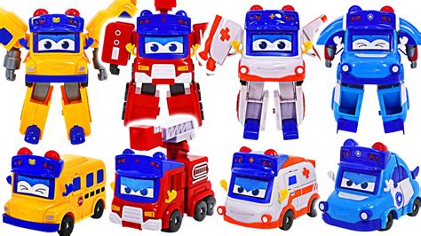 고고버스 소방차 구급차 경찰차 스쿨버스 변신 자동차 로봇 출동 두두팝토이 Youtube