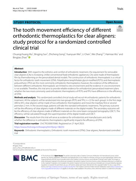 Pdf The Tooth Movement Efficiency Of Different Orthodontic Thermoplastics For Clear Aligners