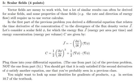 Scalar Fields Points Vector Fields Are Messy Chegg
