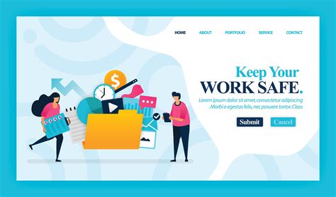 landing page vector design of keep your work safe easy to edit and customize modern flat