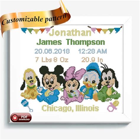 Disney Cross Stitch Birth Announcements At Anthony James Blog