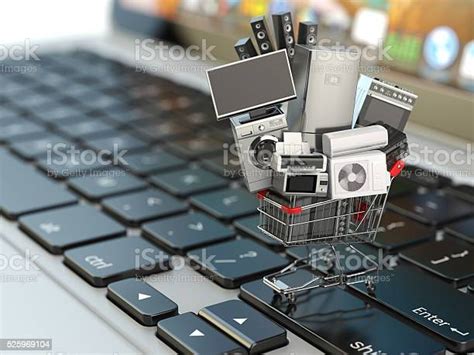 E코머스 또는 온라인 쇼핑 컨셉입니다 생활가전 있는 쇼핑 전자 산업에 대한 스톡 사진 및 기타 이미지 전자 산업 소비자주의 고객 Istock