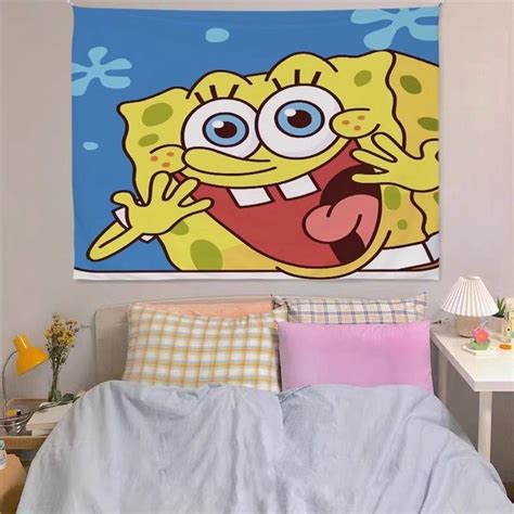 Net Red Ins Spongebob Hanging Cloth Background Cloth Cute Anime