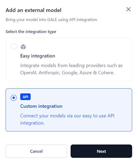 Add A Model Using Api Integration Kore Ai Docs