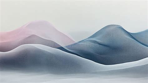 Abstract Waves In Soft Pastel Colors Create A Serene Flowing Landscape Stock Illustration
