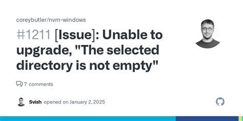 Issue Unable To Upgrade The Selected Directory Is Not Empty · Issue 1211 · Coreybutler