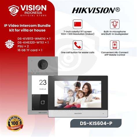 Jual Hikvision Ds Kis604 P Video Intercom Villa Door Station Bundle