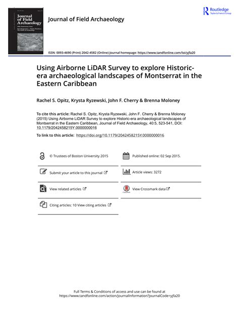 Pdf Using Airborne Lidar Survey To Explore Historic Era