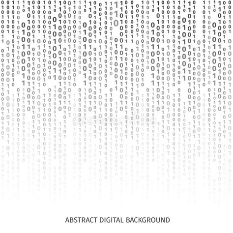 Binary Code Black And White Background With Digits Stock Vector