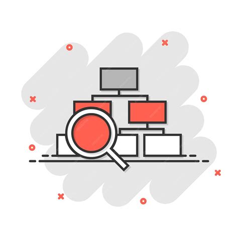 Premium Vector Hierarchy Diagram Icon In Comic Style Structure Search Cartoon Vector