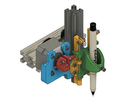 Z Axis Servo Stepper Motor Pen Plotter Mount For V Slot By Geodave Download Free STL Model