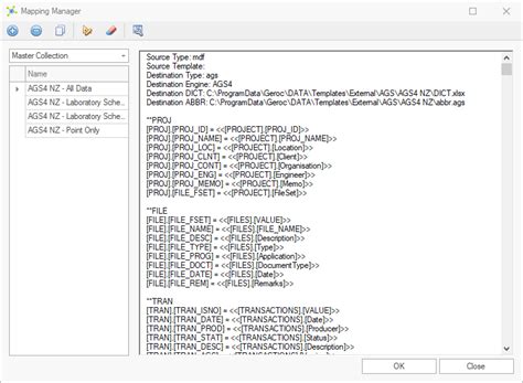 data module import and export data mappings