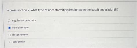 Solved In Cross Section 2 What Type Of Unconformity Exists