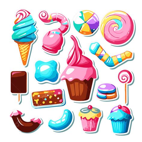 귀여운 만화 일러스트 사탕과 사탕 맛 스티커 벡터 클립 아트 만화 일러스트 스티커 일러스트 벡터 일러스트 Png 일러스트 및 벡터 에 대한 무료 다운로드 Pngtree