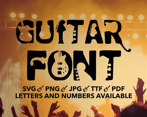 Guitar Font Svg Guitar Font For Cricut Band Font Svg Png  Ttf Pdf Guitar Font For Canva