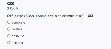 solved q3 3 points q1 6 is an example of a n −url complete