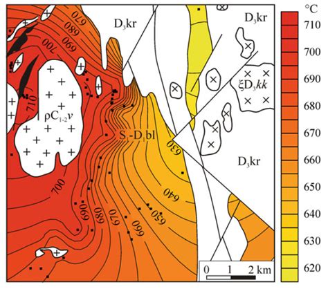 Map Of Exothermic Temperature Isolines Dta For Carbonaceous Shales Of Download Scientific