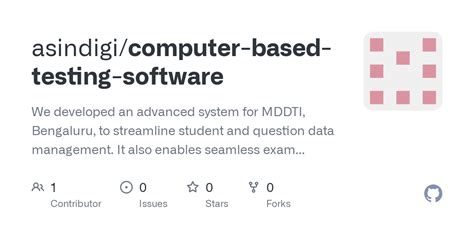 Github Asindigicomputer Based Testing Software We Developed An