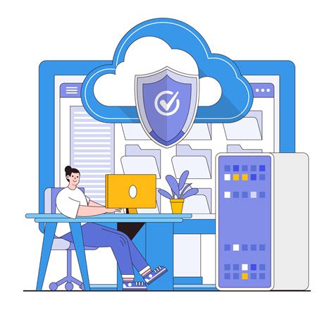 Cybersecurity Solutions Vector Illustration Concept With Characters Security Software Threat