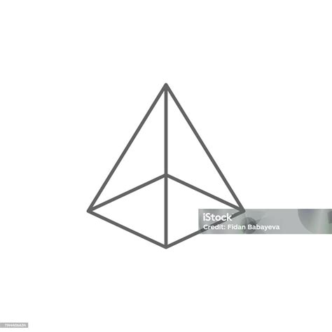 기하학적 인물 사각형 기반의 피라미드 외곽선 아이콘 기하학적 그림 그림 아이콘의 요소입니다 기호와 기호는 웹 로고 모바일 앱 Ui Ux에 사용할 수 있습니다 0명에 대한