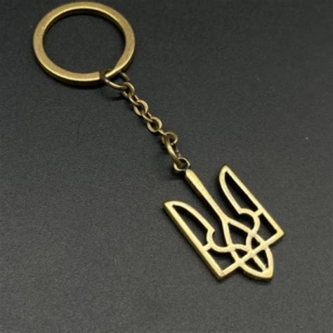 Тризуб україни брелок стара латунь 18х82мм тризуб український — ціна