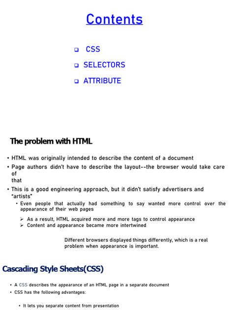3 Css Css Selectors Attributes Unit 2 Pdf