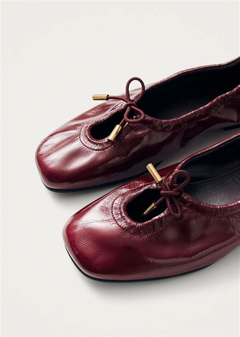 Rosalind Burgundy Patent Leather Ballet Flats Alohas