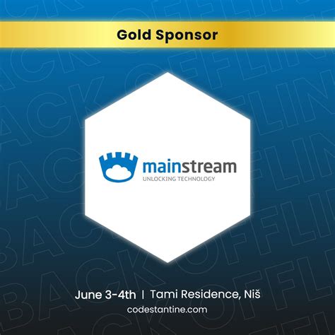 Codestantine On Linkedin Meet Our Gold Sponsor Mainstream Founded In 2005 Mainstream Is