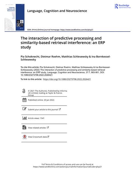 Pdf The Interaction Of Predictive Processing And Similarity Based Retrieval Interference An