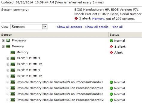 Vmware Esxi Showing Faulty Memory On Hp Server Under Hardware Status