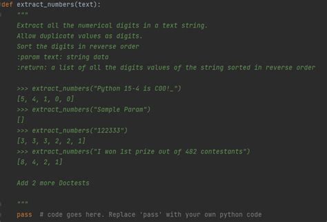 Solved 1 Complete The Extract Numbers Function According Chegg Com