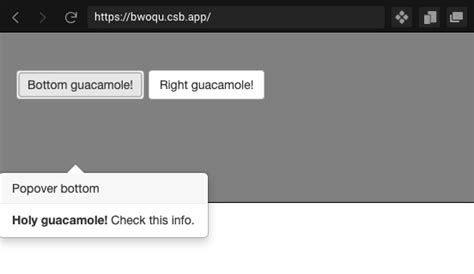 Javascript React Boostrap Popover Not Stay With Button On Scroll Container Stack Overflow