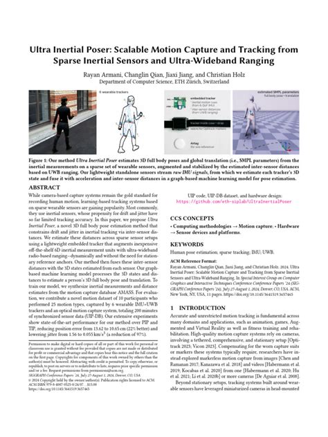 ultra inertial poser scalable motion capture and tracking from sparse